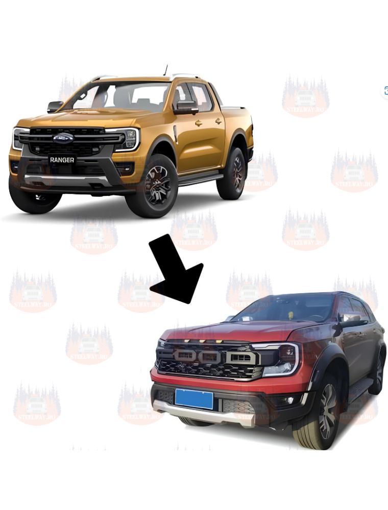 Ford Ranger T9 2023+ Tuning Body Kit to Raptor Style