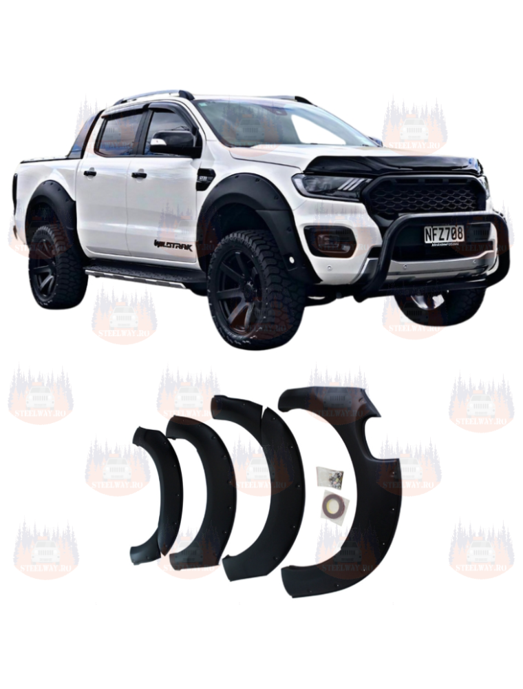 Ford Ranger T8 2019-2022 Overfendere (cu gaură pentru senzor)