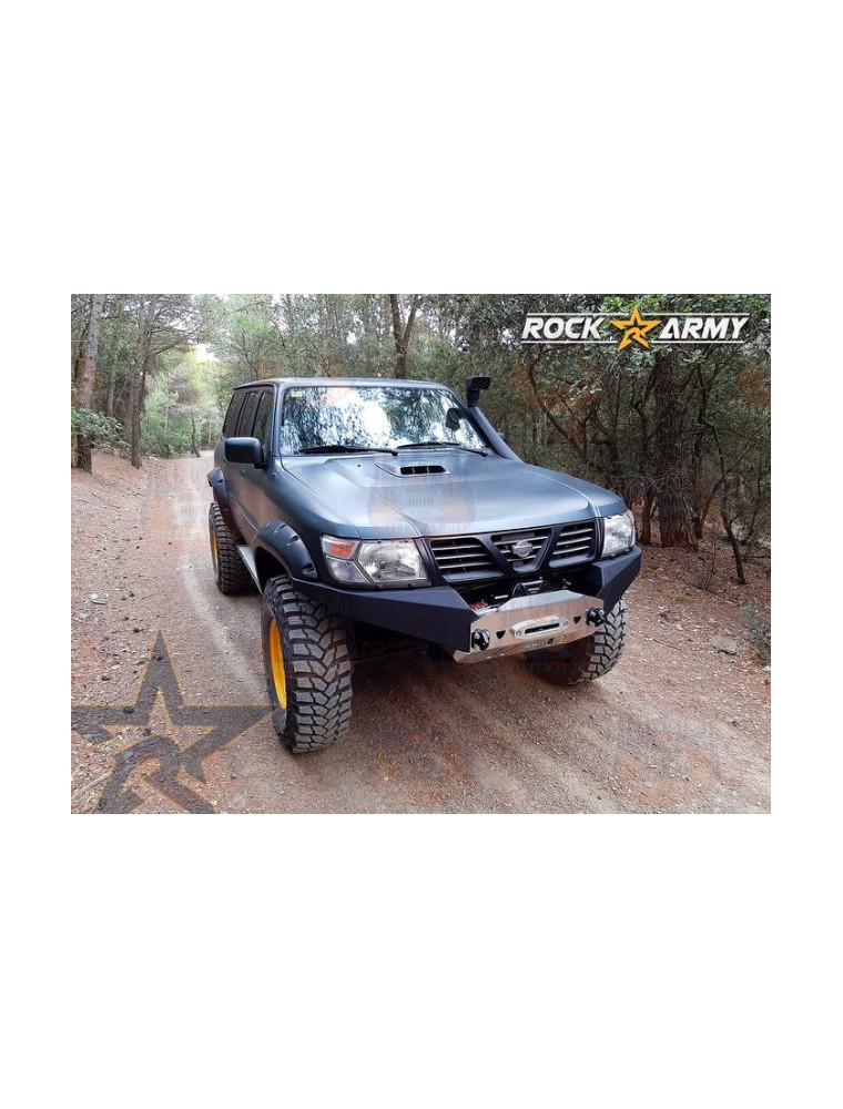 Bara fata + Protectie Aluminiu, Steel, Nissan Patrol GR Y61, Rock Army